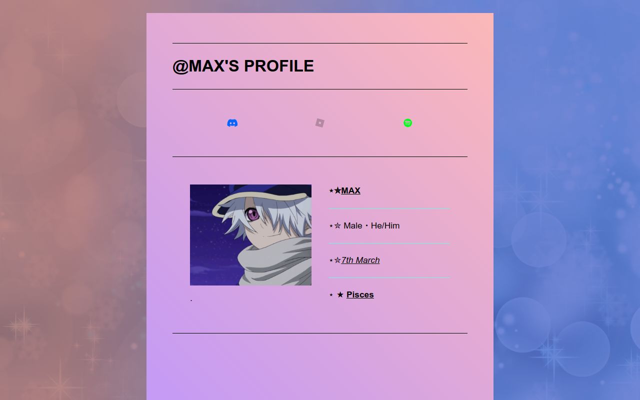 @MAX PROFILE!